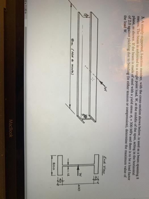 Solved 3. A simply-supported, I-section with the | Chegg.com
