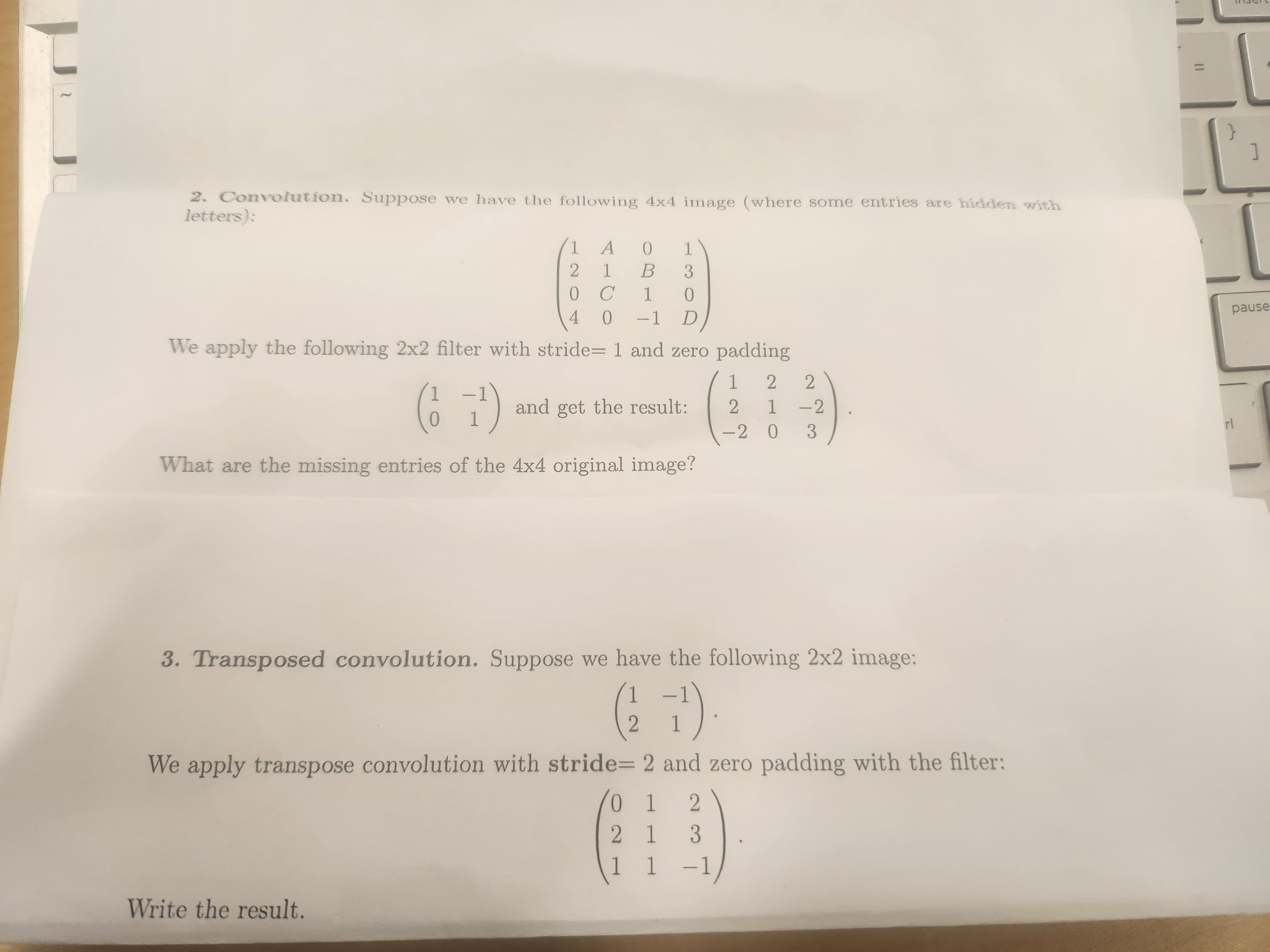Solved Convolution. Suppose we have the following 4×4 ﻿image | Chegg.com