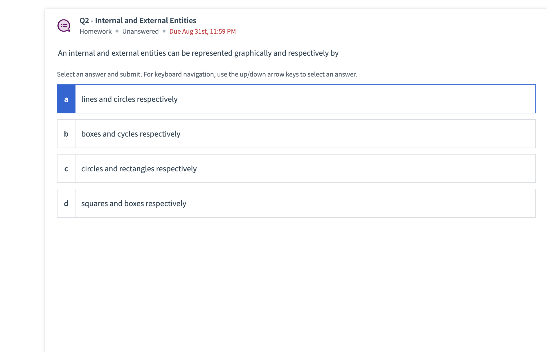 Solved Q2 - Internal and External Entities Homework • | Chegg.com