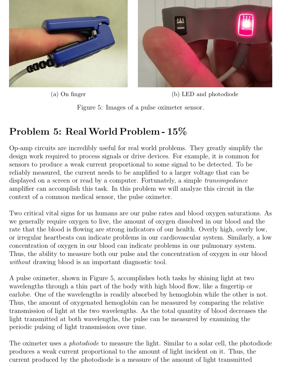 Solved Problem 5: Real World Problem - 15%Op-amp circuits | Chegg.com