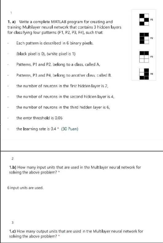 Solved 1. ﻿a) ﻿Write a complete MATLAB program for creating | Chegg.com