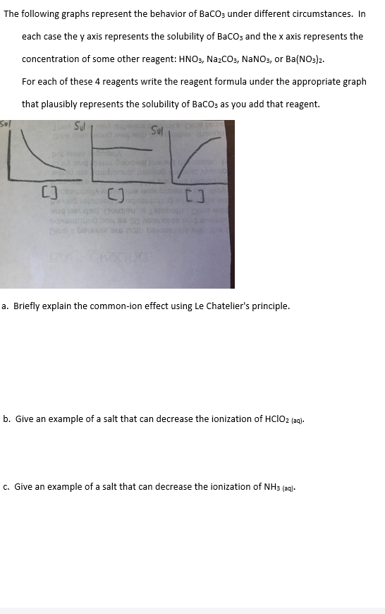 Solved The following graphs represent the behavior of BaCO3 | Chegg.com