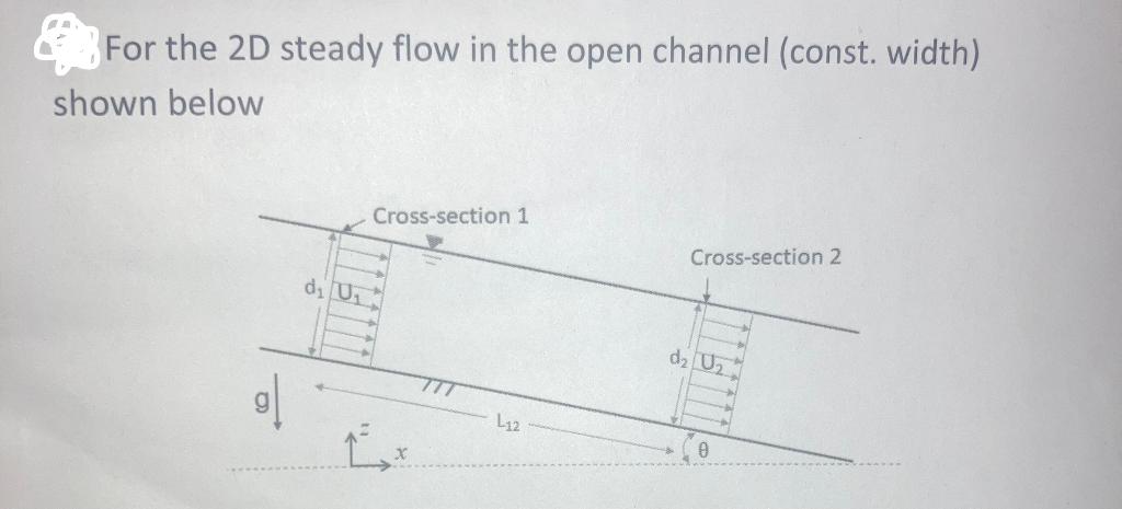 Solved For the 2D steady flow in the open channel (const. | Chegg.com