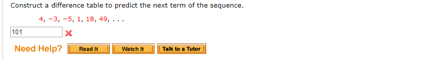Solved Construct a difference table to predict the next term | Chegg.com