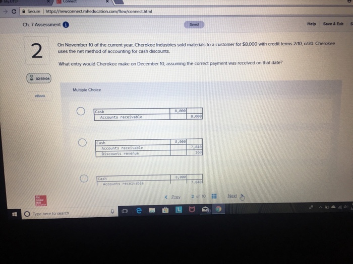 Solved ? l e Secure l https://newconnec nect html Ch. 7 | Chegg.com Solved ? l e Secure l https://newconnec nect html Ch. 7 | Chegg.com