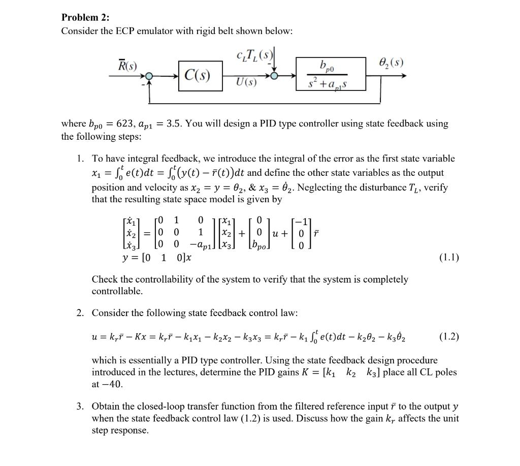 Problem 2: Consider the ECP emulator with rigid belt | Chegg.com
