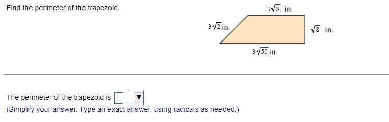 Solved Find the perimeter of the trapezoid. The perimeter of | Chegg.com