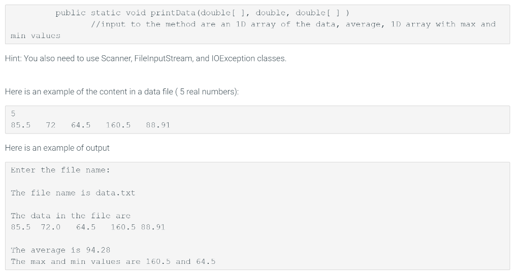 Solved 14.9 Prog 9: Input from a file (find average, max, | Chegg.com