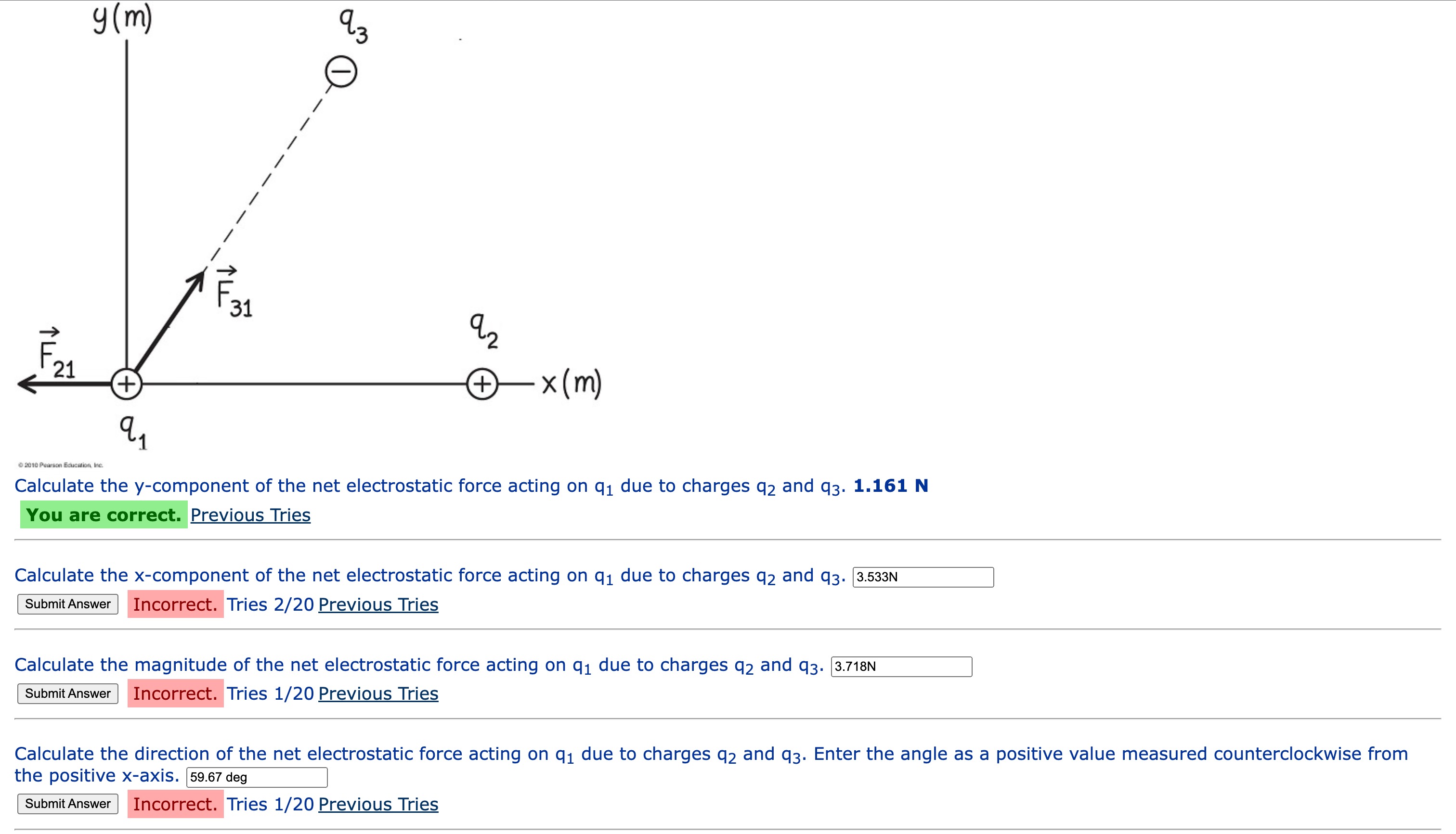 Q 2010 Peasen Eausaibr He Calculate The Y Component