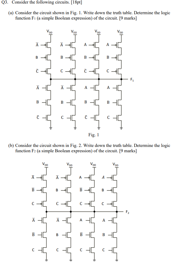 Solved Q3. Consider the following circuits. [18pt] (a) | Chegg.com