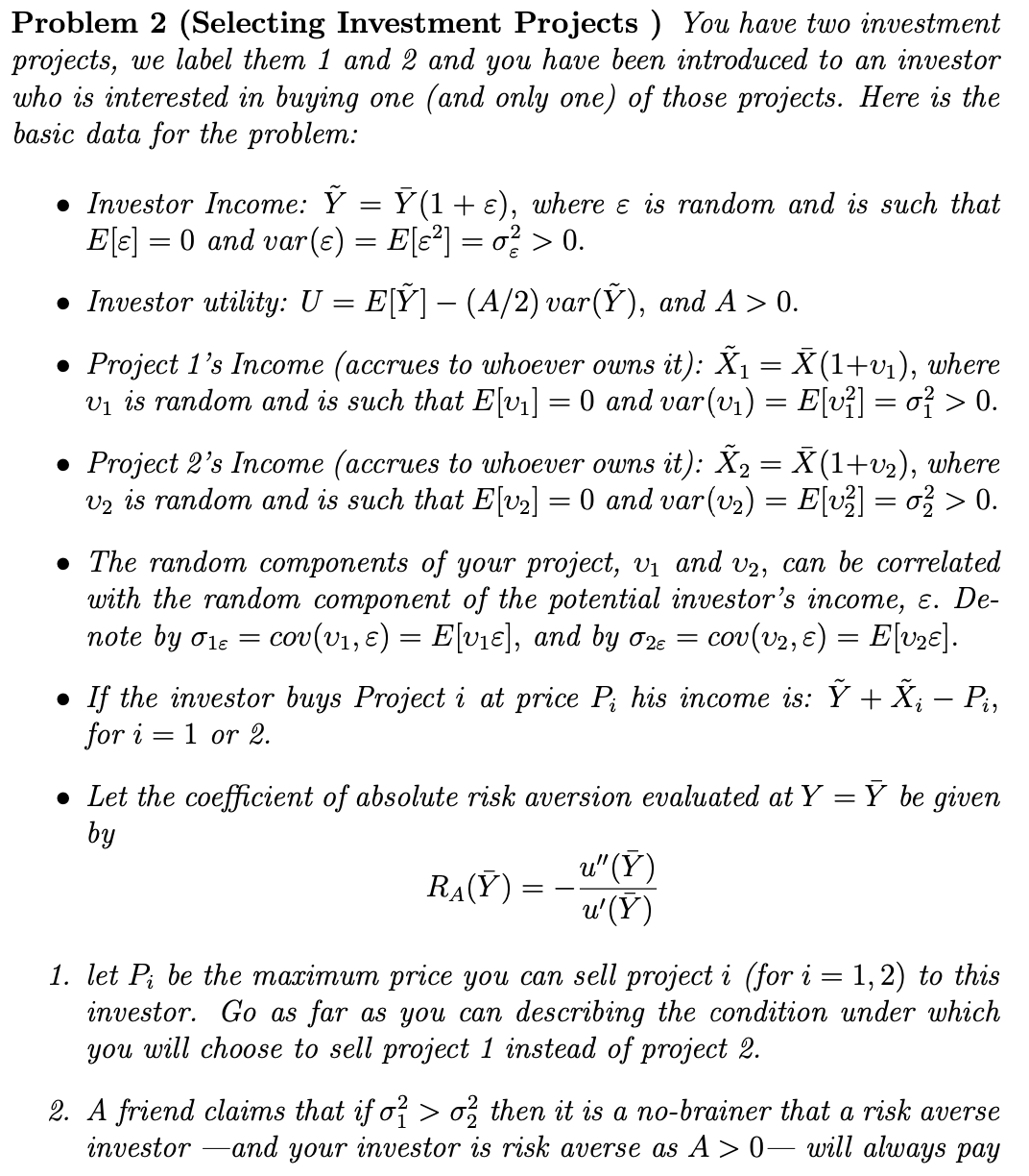 Solved Problem 2 (Selecting Investment Projects ) You have | Chegg.com
