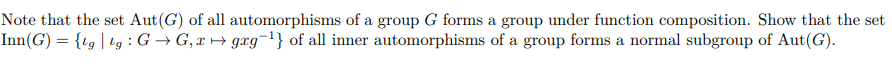 Solved Note that the set Aut (G) of all automorphisms of a | Chegg.com