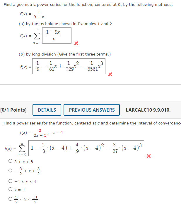 Find a geometric power series for the function, | Chegg.com