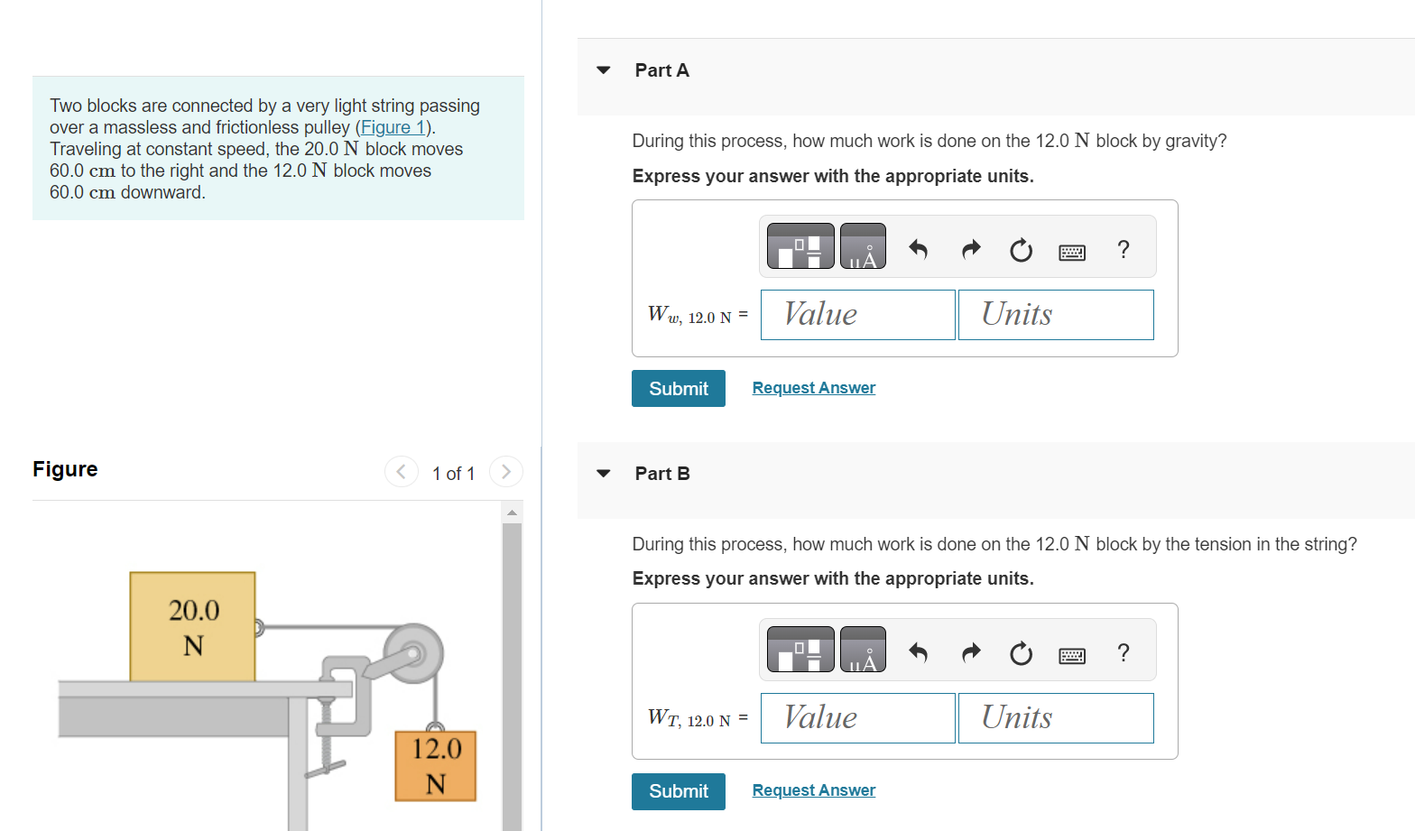 Solved Two blocks are connected by a very light string | Chegg.com