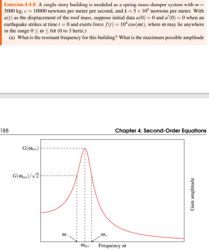 m = Exercise 4.4.8 A single-story building is modeled | Chegg.com