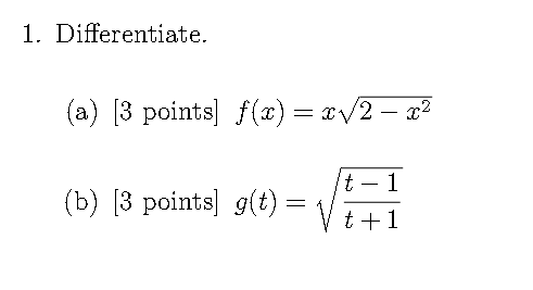 Solved Differentiate.(a) ﻿ points] f(x)=x2-x22(b) ﻿ points | Chegg.com