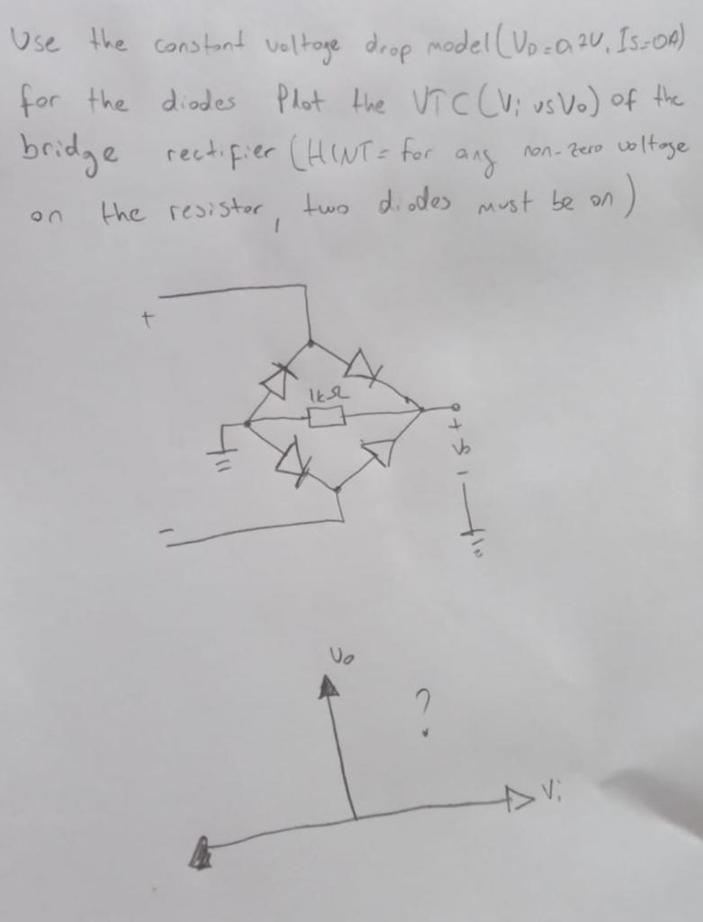 Solved Use the constant voltage drop model (UD-a 20, IS- OA) | Chegg.com