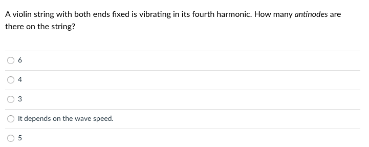 Solved A violin string with both ends fixed is vibrating in | Chegg.com