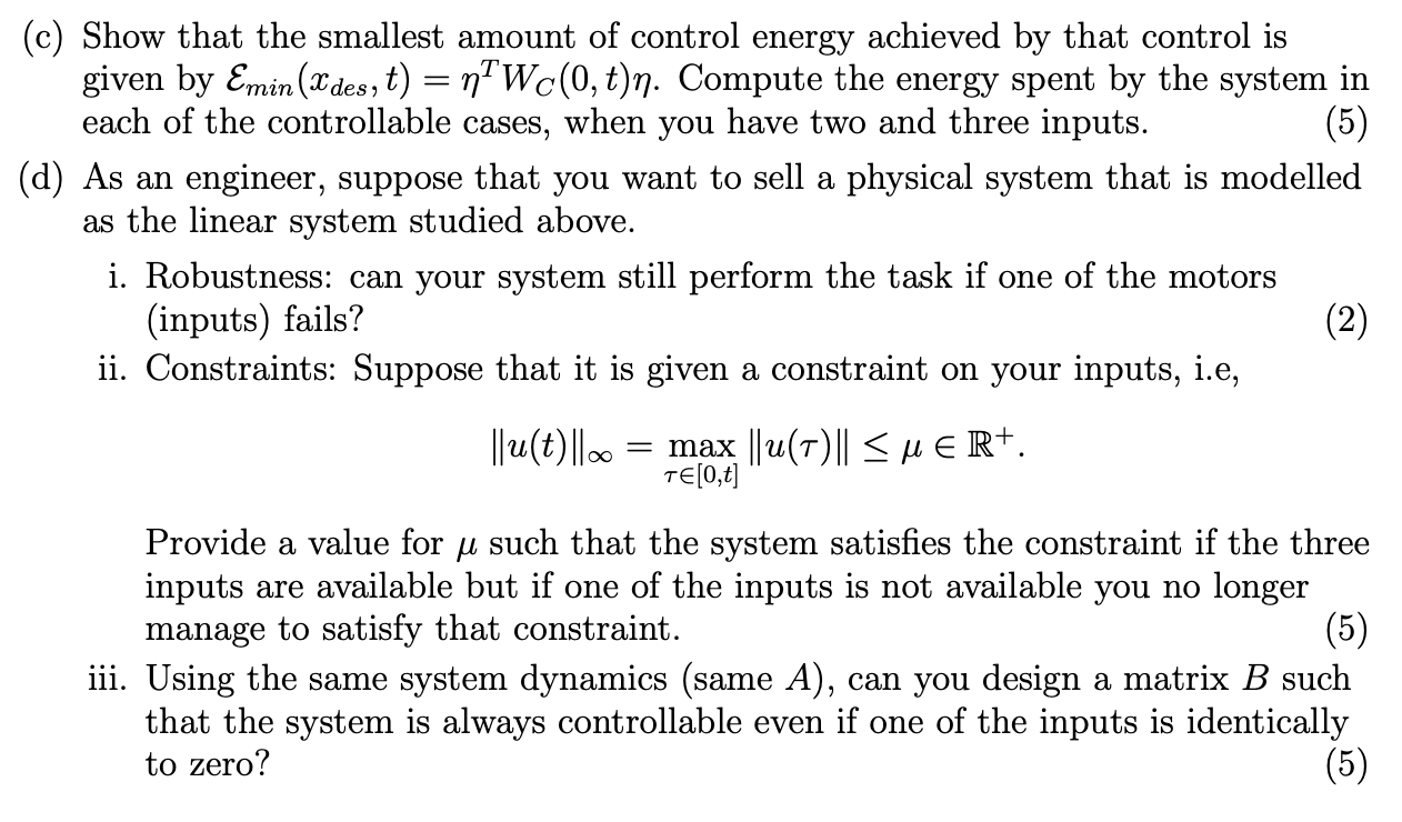 8. Controllability: Applications Background: minimum | Chegg.com