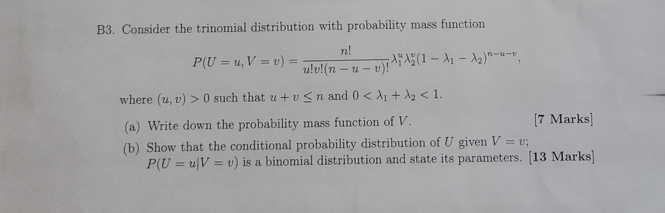 Solved B3. Consider the trinomial distribution with | Chegg.com