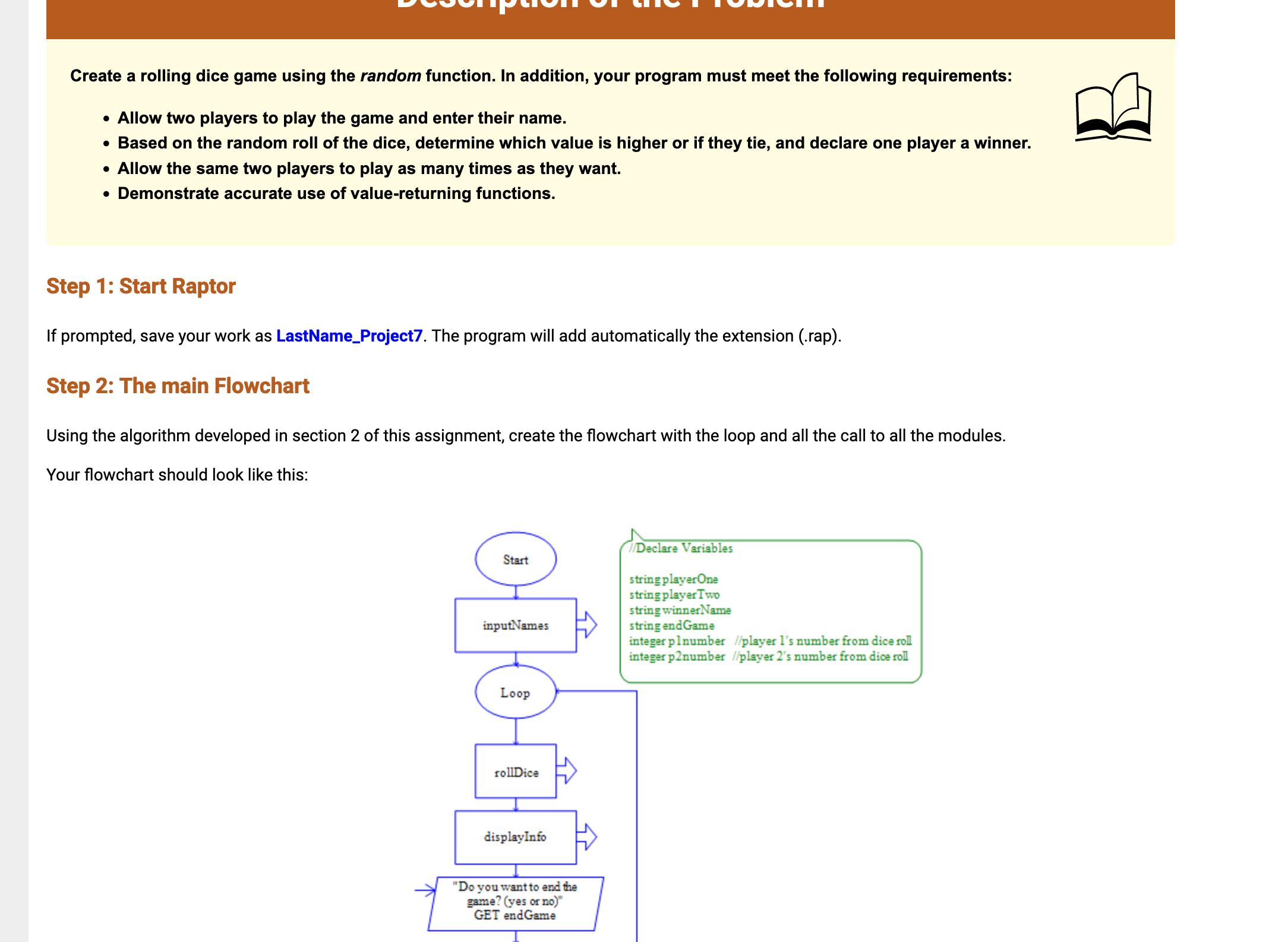 Solved Step 3: inputNames Code the inputNames() module so | Chegg.com