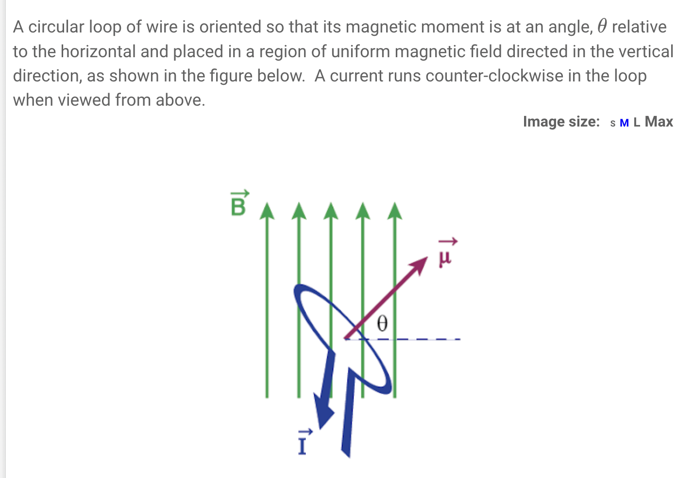 Solved A circular loop of wire is oriented so that its | Chegg.com
