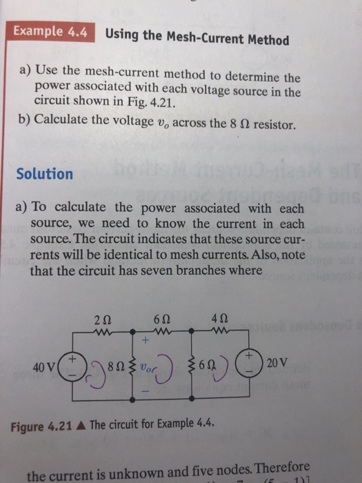 Solved Example 4.4 Us ing the Mesh-Current Method a) Use the | Chegg.com