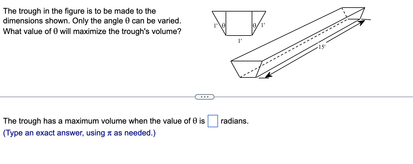 Solved The trough in the figure is to be made to the | Chegg.com