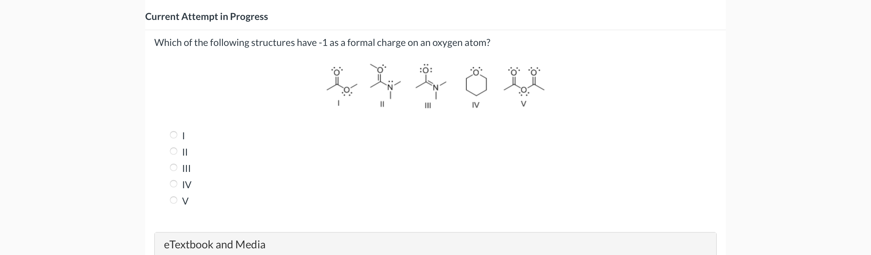 Solved Which of the following structures have −1 as a formal | Chegg.com