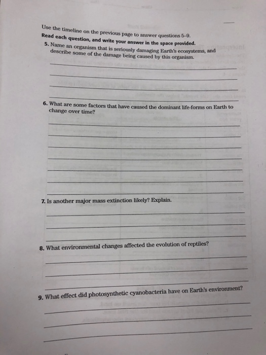 Solved Interpreting Timelines The e timeline below shows | Chegg.com