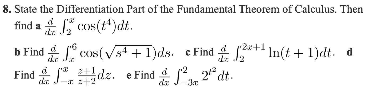Solved 8. State the Differentiation Part of the Fundamental | Chegg.com