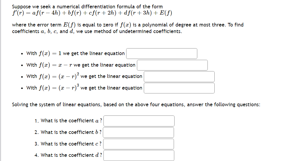 Solved Suppose we seek a numerical differentiation formula | Chegg.com