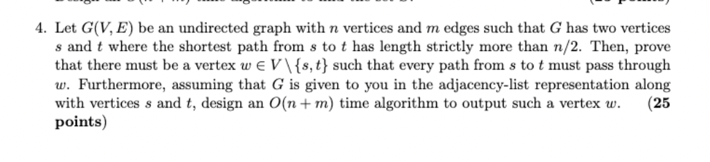 Let G(V,E) be an undirected graph with n vertices and | Chegg.com