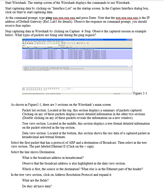 Solved Start Wireshark. The startup screen of the Wireshark | Chegg.com