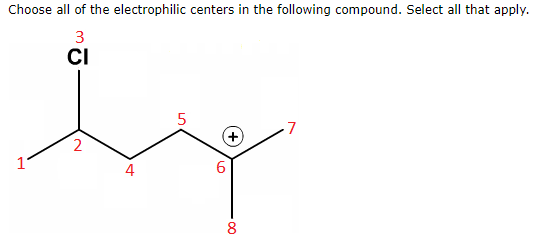 Solved Choose all of the electrophilic centers in the | Chegg.com