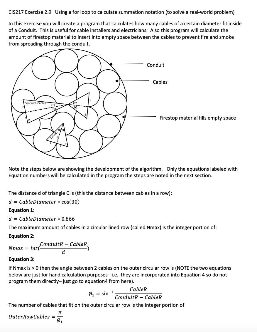 Cis217 Exercise 29 Using A For Loop To Calculate 