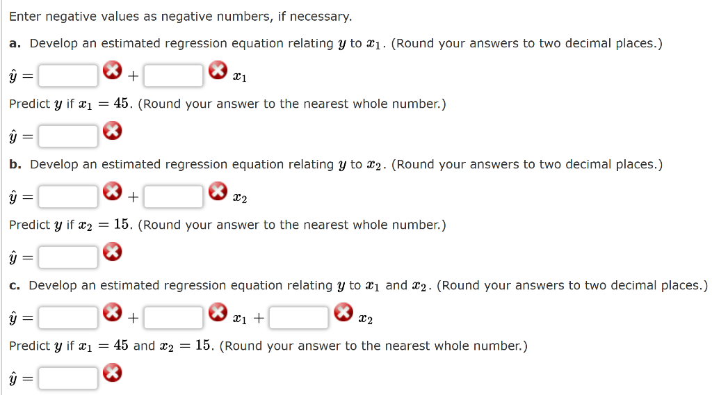 Solved Enter negative values as negative numbers, if | Chegg.com