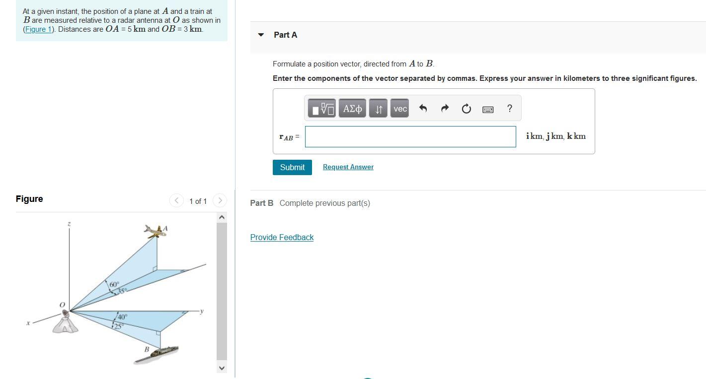 Solved At a given instant, the position of a plane at A and | Chegg.com