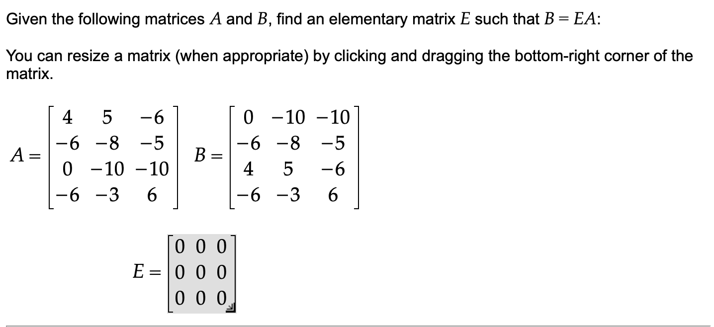 Solved Given the following matrices A and B, ﻿find an | Chegg.com