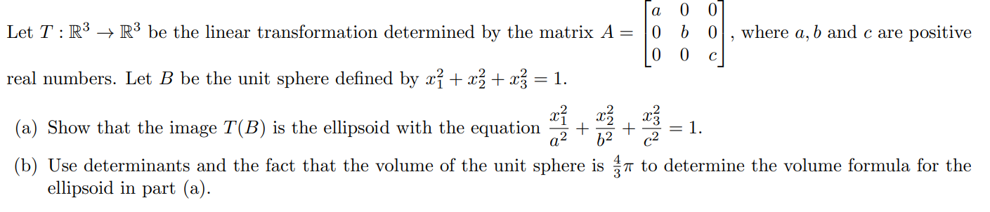 Solved Let T:R3→R3 be the linear transformation determined | Chegg.com