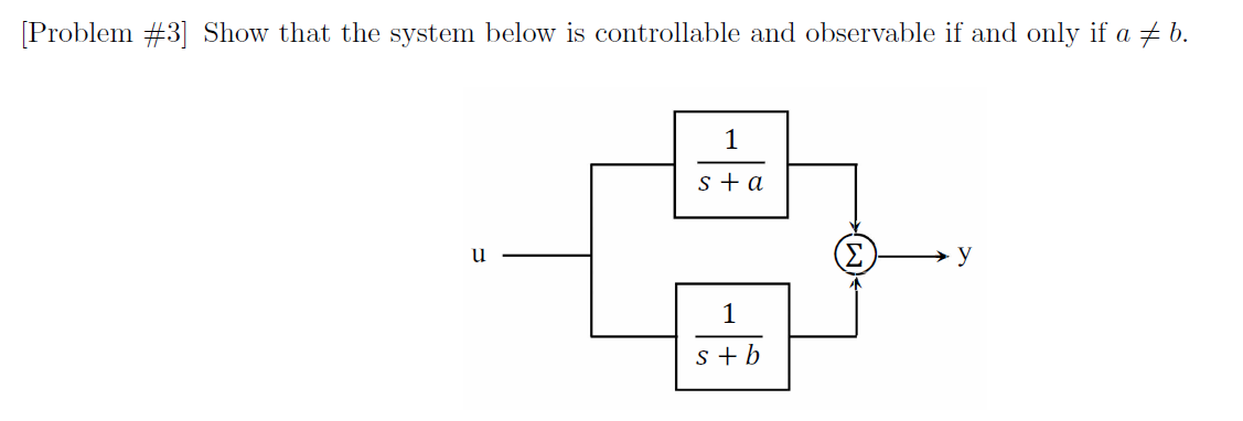 Solved [Problem \#3] Show that the system below is | Chegg.com
