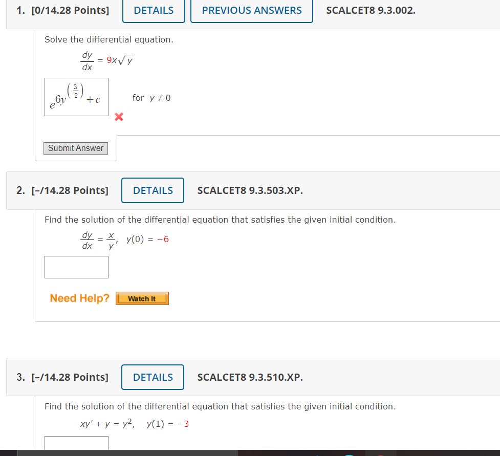 Solved 1. [0/14.28 Points] DETAILS PREVIOUS ANSWERS SCALCET8 | Chegg.com
