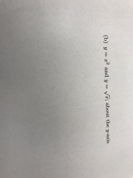 Solved (b) y a2 and y Vx; about the y-axis | Chegg.com