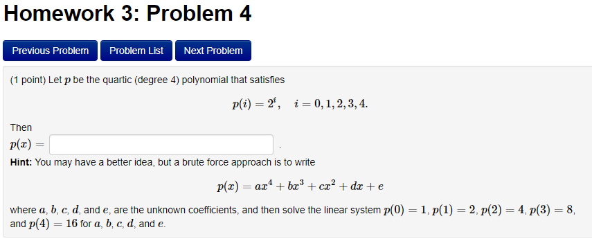 Solved Homework 3: Problem 3 Previous Problem Problem List | Chegg.com