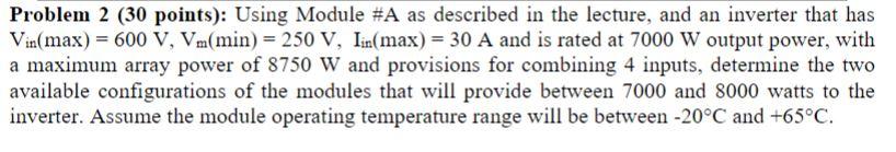 Solved Problem 2 (30 points): Using Module \#A as described | Chegg.com