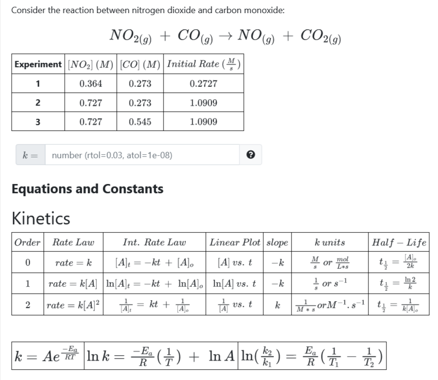 Solved Consider the reaction between nitrogen dioxide and | Chegg.com