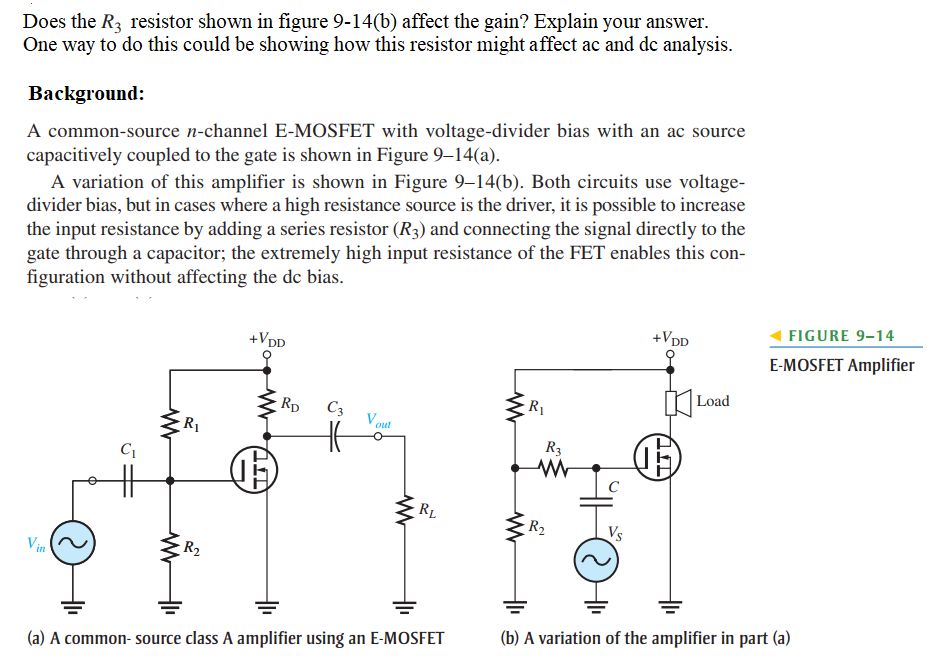 Solved Does the R3 resistor shown in figure 9-14(b) affect | Chegg.com