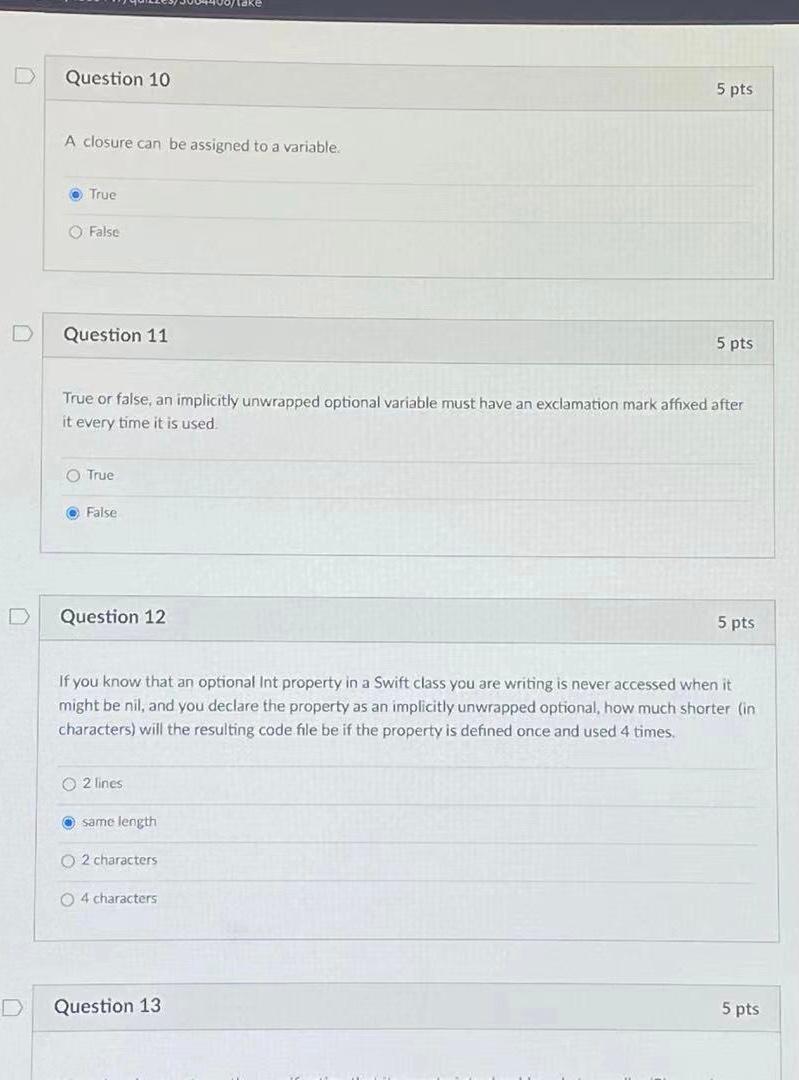 Solved Question 10 5 pts A closure can be assigned to a | Chegg.com
