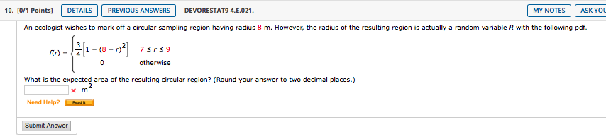 Solved 10. [0/1 Points) DETAILS PREVIOUS ANSWERS DEVORESTAT9 | Chegg.com