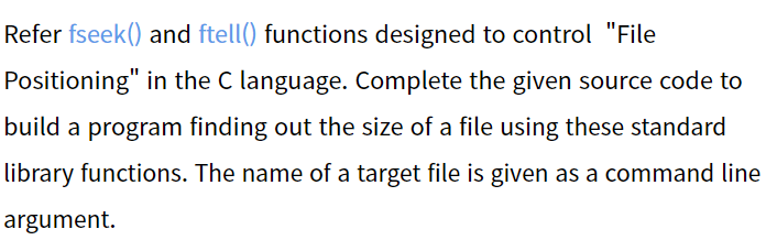Solved Refer fseek() and ftell() functions designed to | Chegg.com